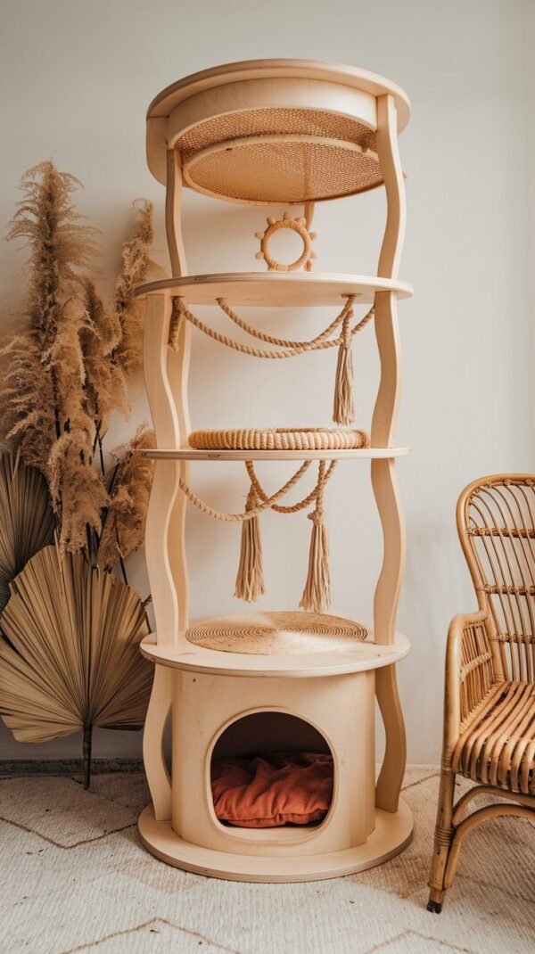 13+ Bohemian Cat Tower Ideas That Blend with Your Home Decor