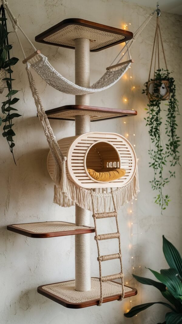 13+ Bohemian Cat Tower Ideas That Blend with Your Home Decor