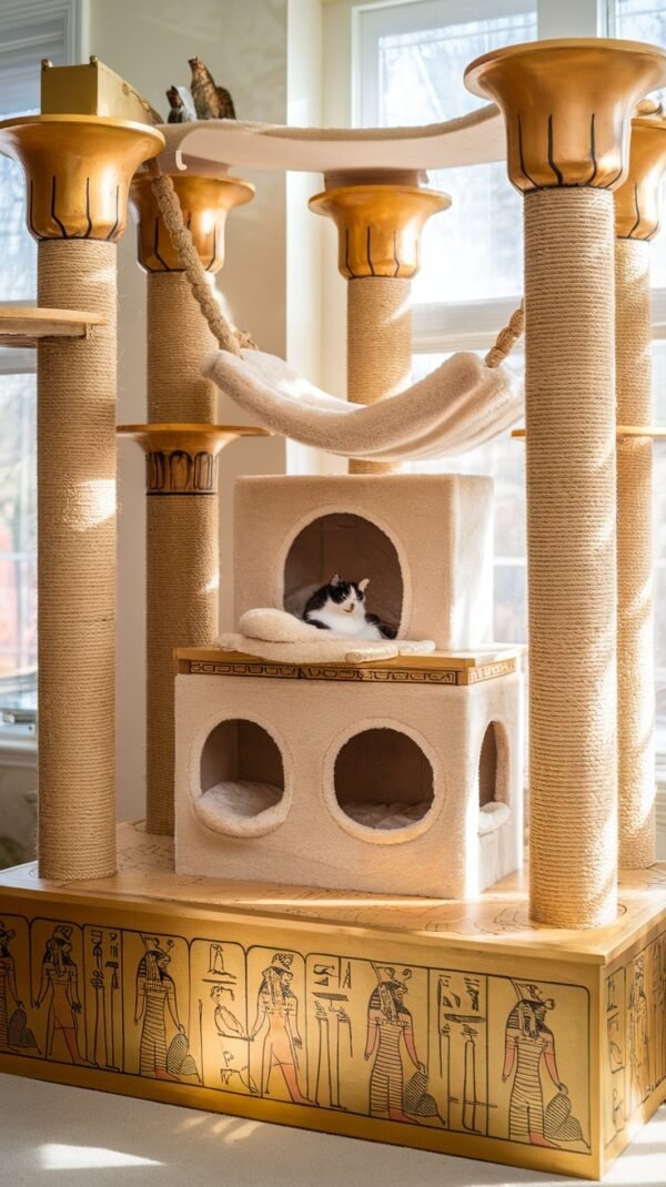 15+ Creative DIY Egyptian-Themed Cat Trees Inspired by Ancient Egypt