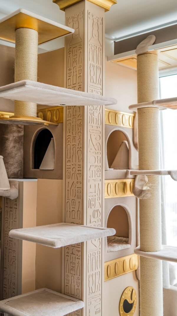 15+ Creative DIY Egyptian-Themed Cat Trees Inspired by Ancient Egypt
