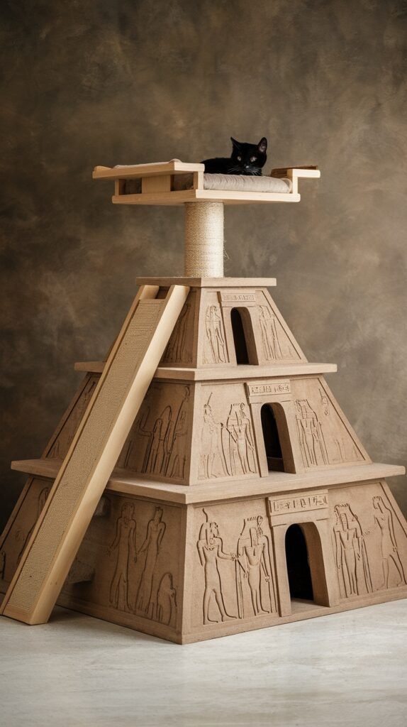 15+ Creative DIY Egyptian-Themed Cat Trees Inspired by Ancient Egypt