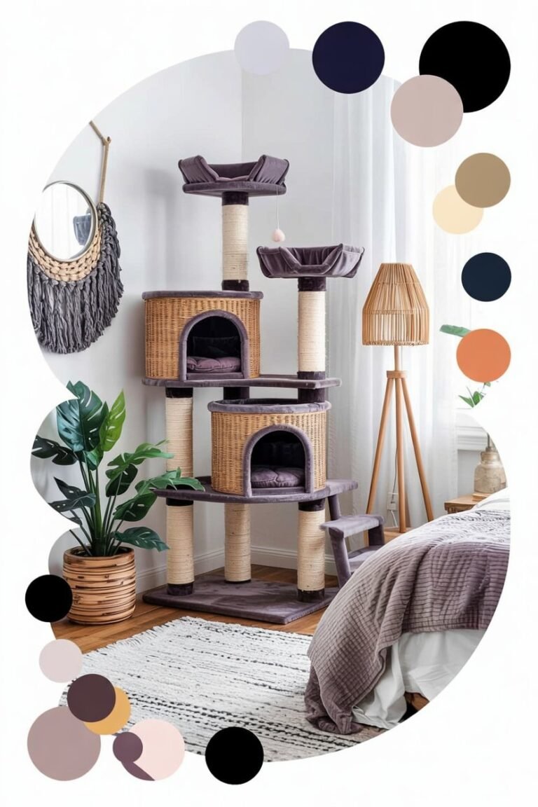 15+ Boho Living Room and Bedroom Cat Tree Ideas You’ll Love