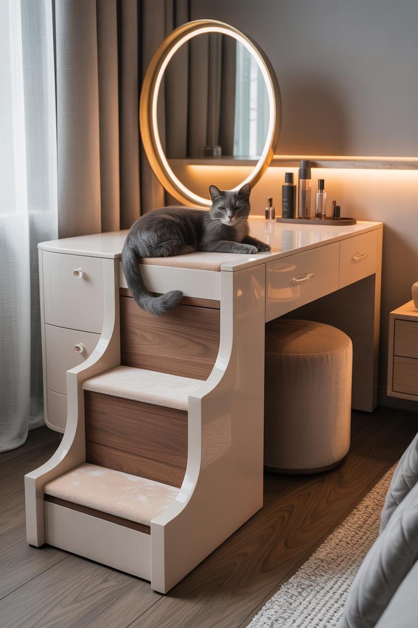 7 Chic Cat Trees With Vanity Mirror Designs for Stylish Bedrooms