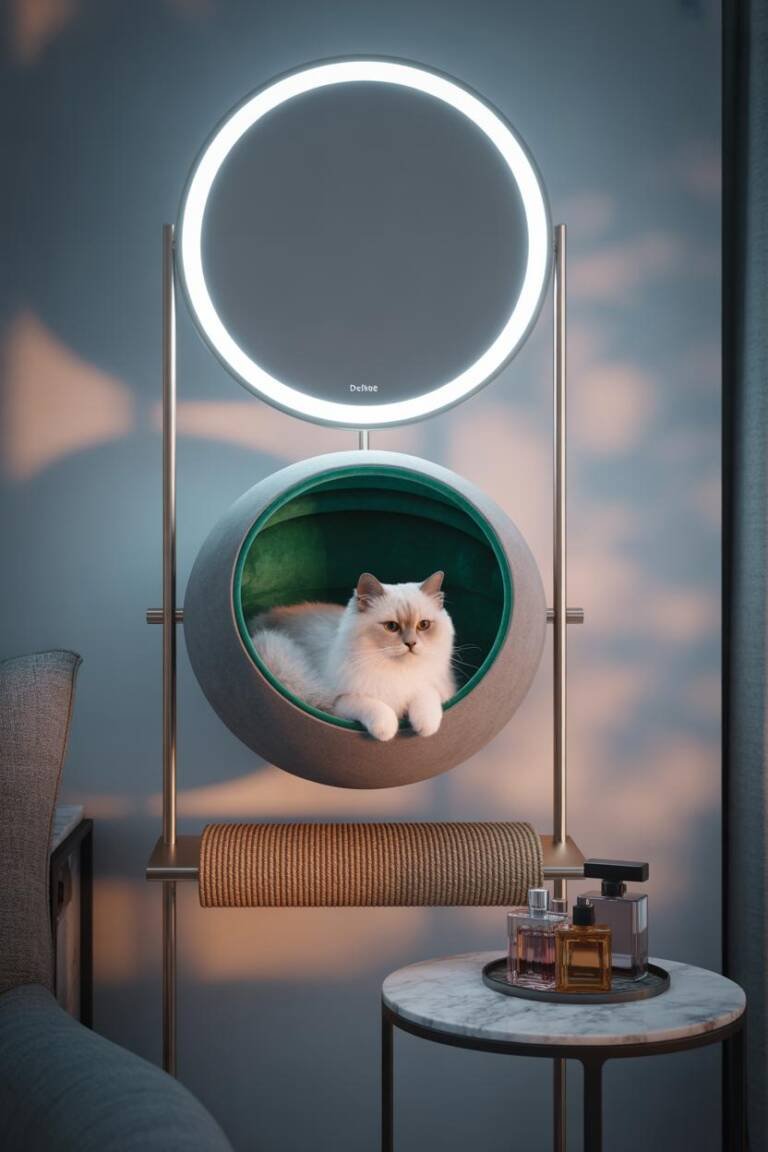 7 Chic Cat Trees With Vanity Mirror Designs for Stylish Bedrooms